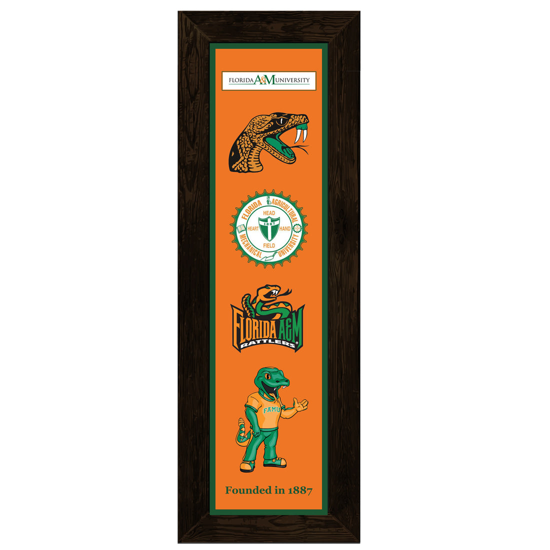 Framed Florida A&M Orange – Heritage Banner – FAMU x HK